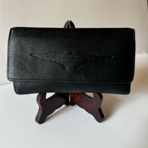 Harley-Davidson | Bags | Harleydavidson Bar Shield Wings Embossed Trifold Deluxe Long Biker ...